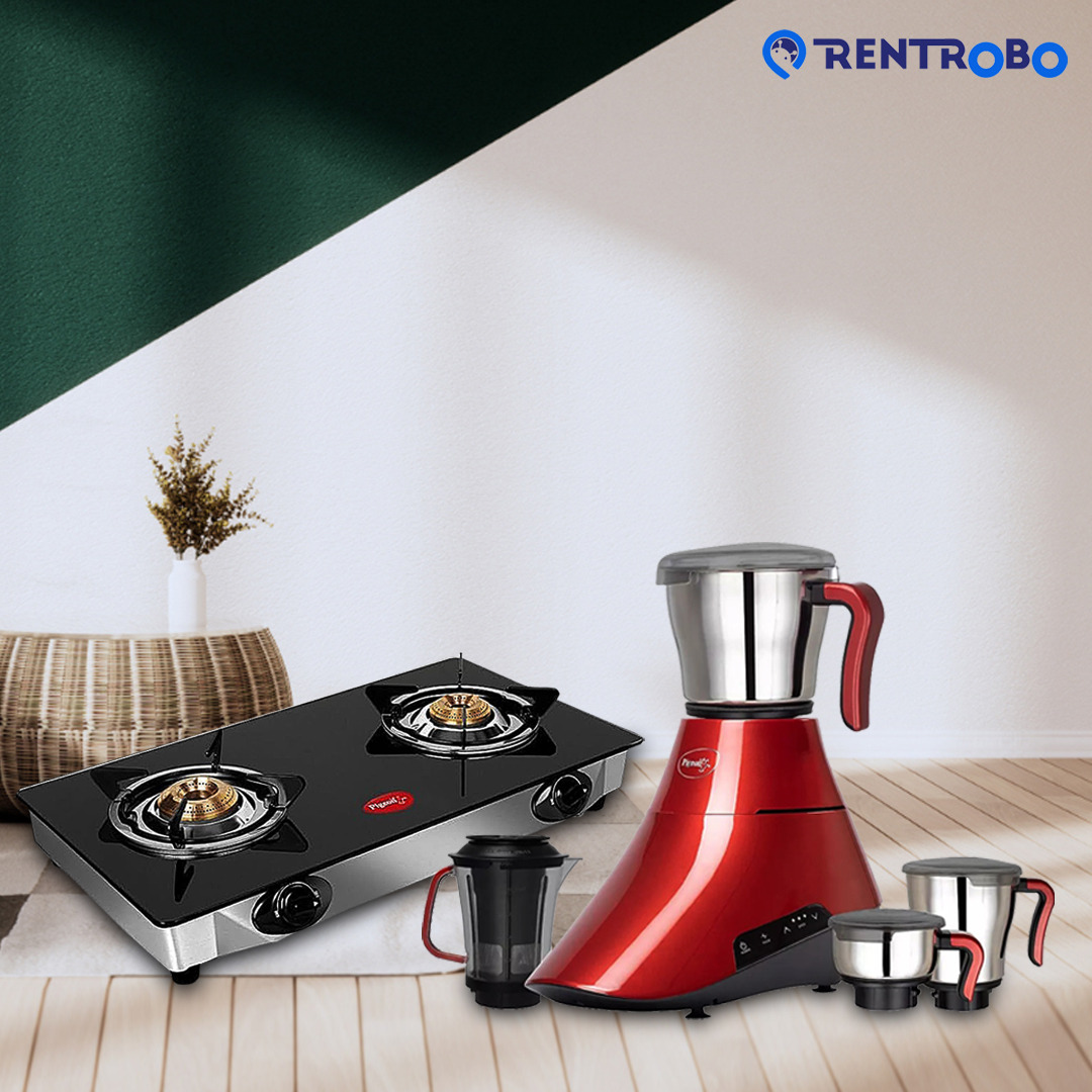 Rent Kitchen Combo of Gas Stove and Mixer Grinder Online